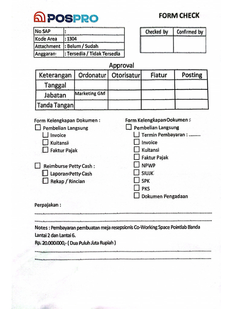 Meja resepsionis pointlab | PDF
