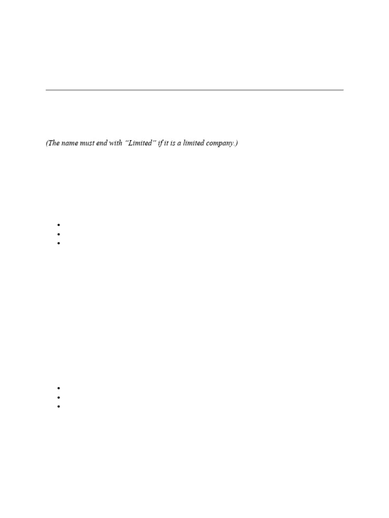 Memorandum of Association Template Guide | PDF | Memorandum Of ...