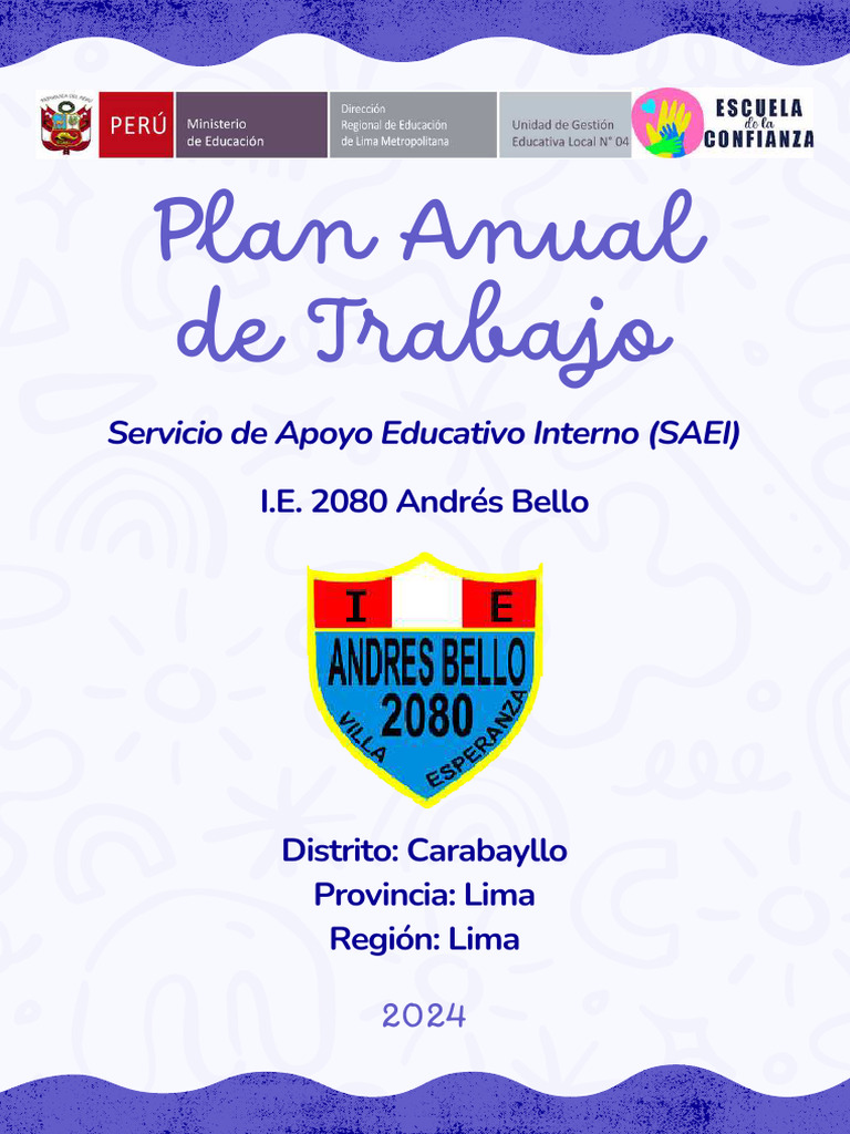 Plan de Trabajo SAEI | PDF | Enseñando | Inclusión (Educación)