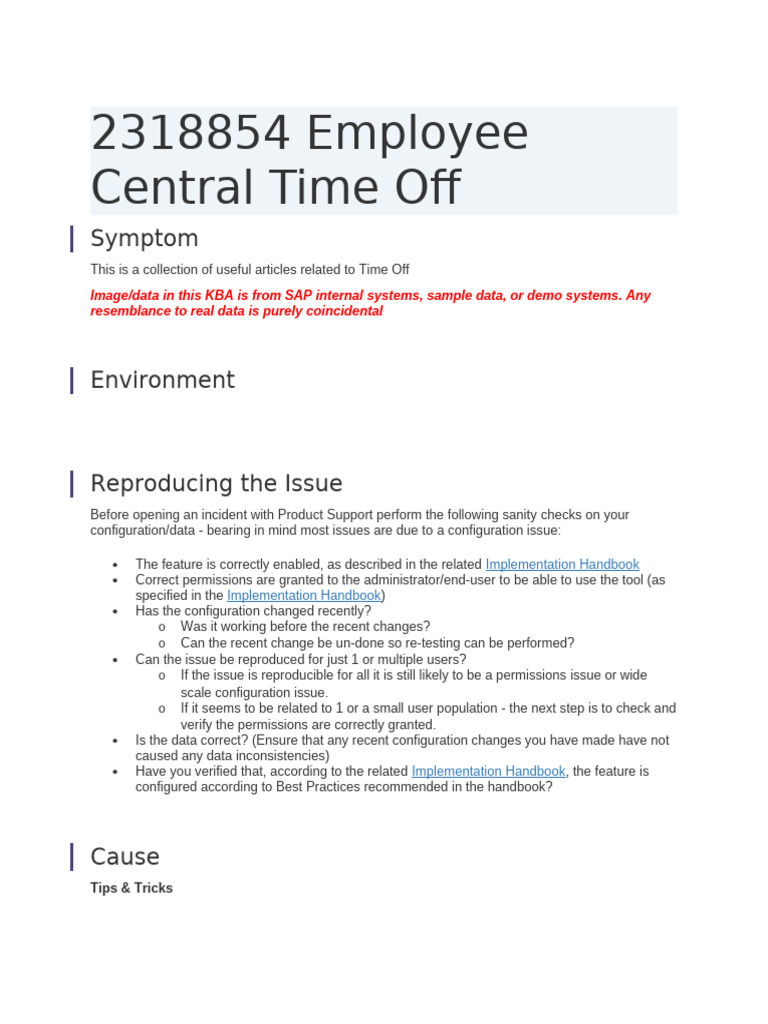Employee Central Time Off | PDF | Computing | Information Technology