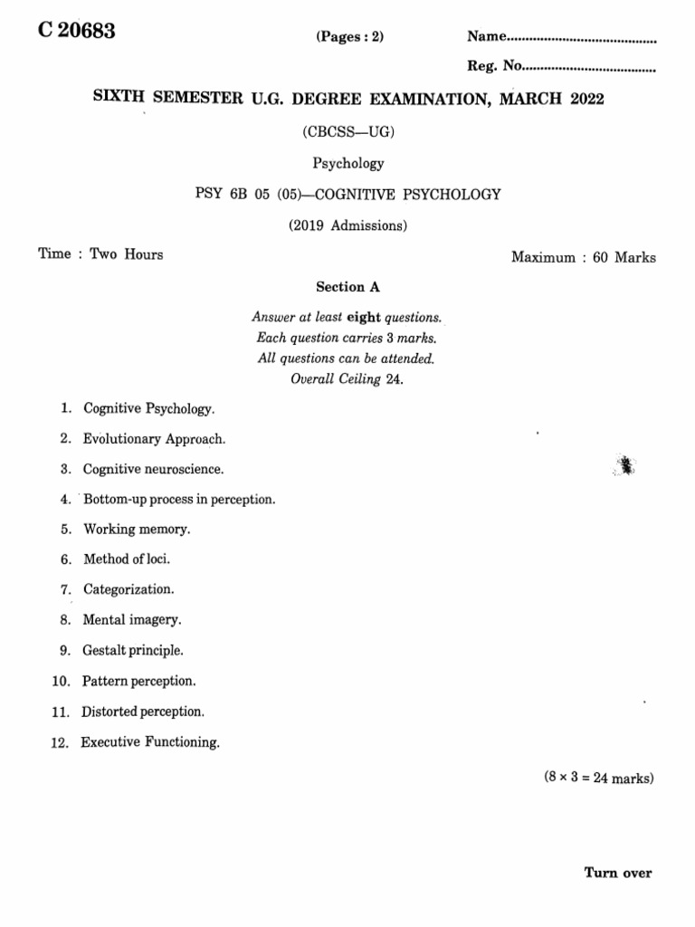 Previous Year Question Paper University | PDF