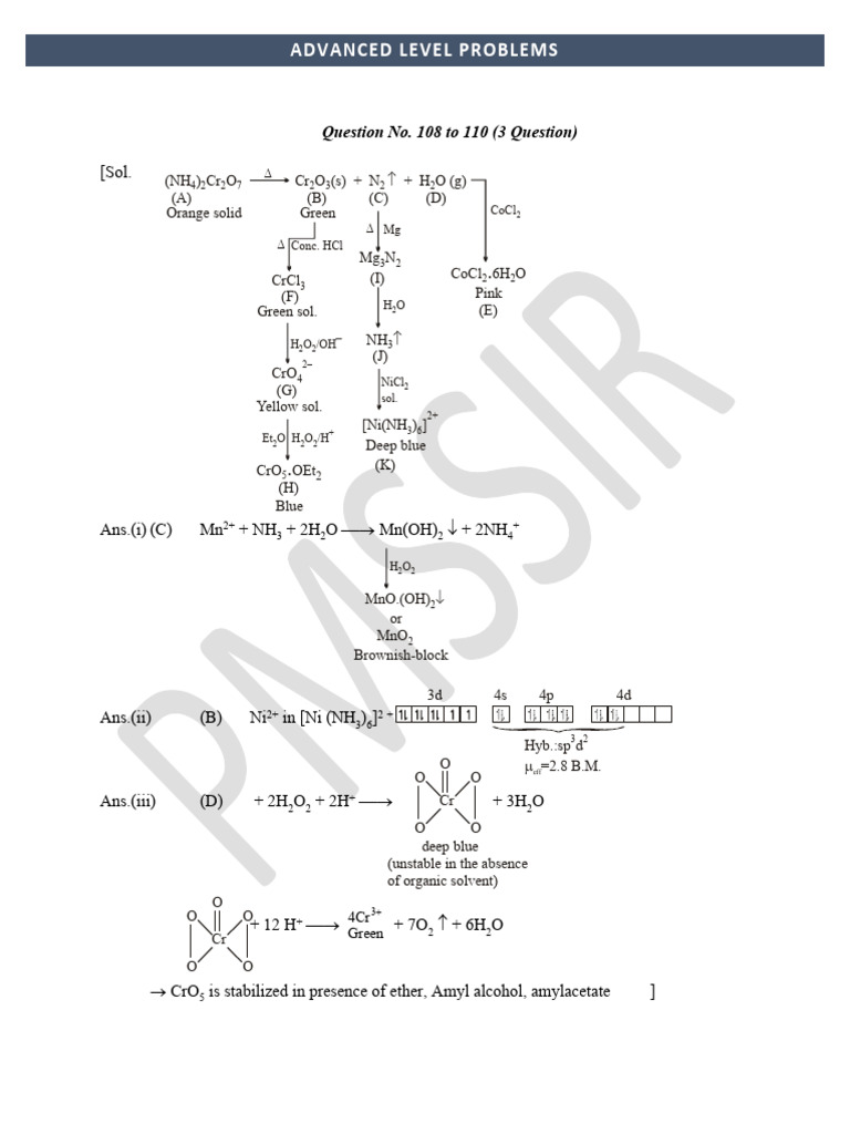 Salt Analysis Paragraph-59 | PDF | Manganese | Chemistry