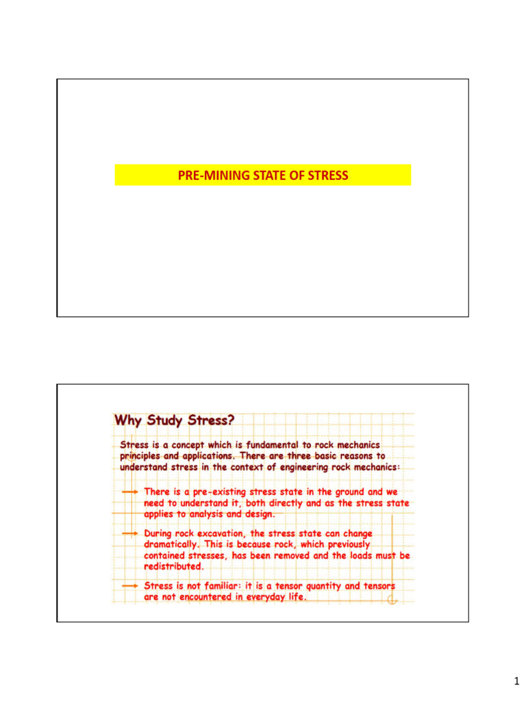 In-Situ Stress in Mining Engineering | PDF | Stress (Mechanics) | Young ...
