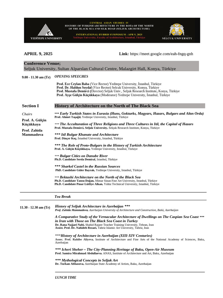 Cas - Sempozyum Programi 2025 | PDF | Iran | Turkey