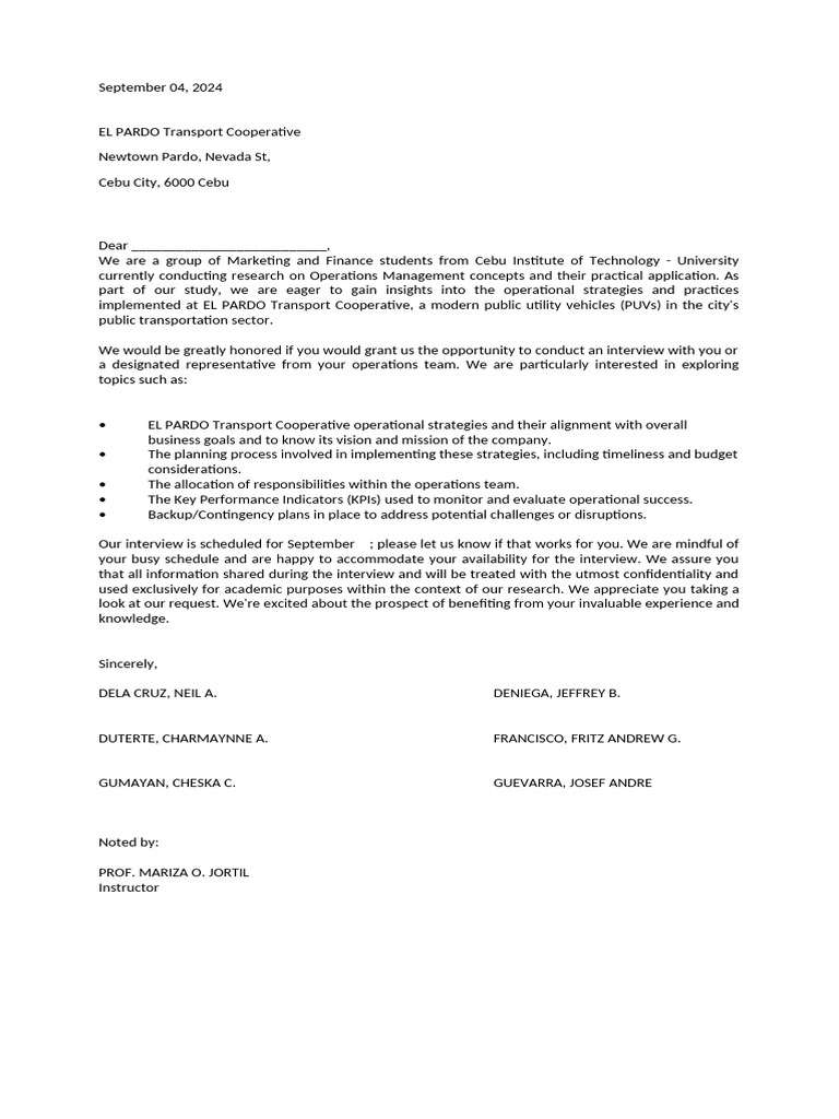 Company Letter | PDF
