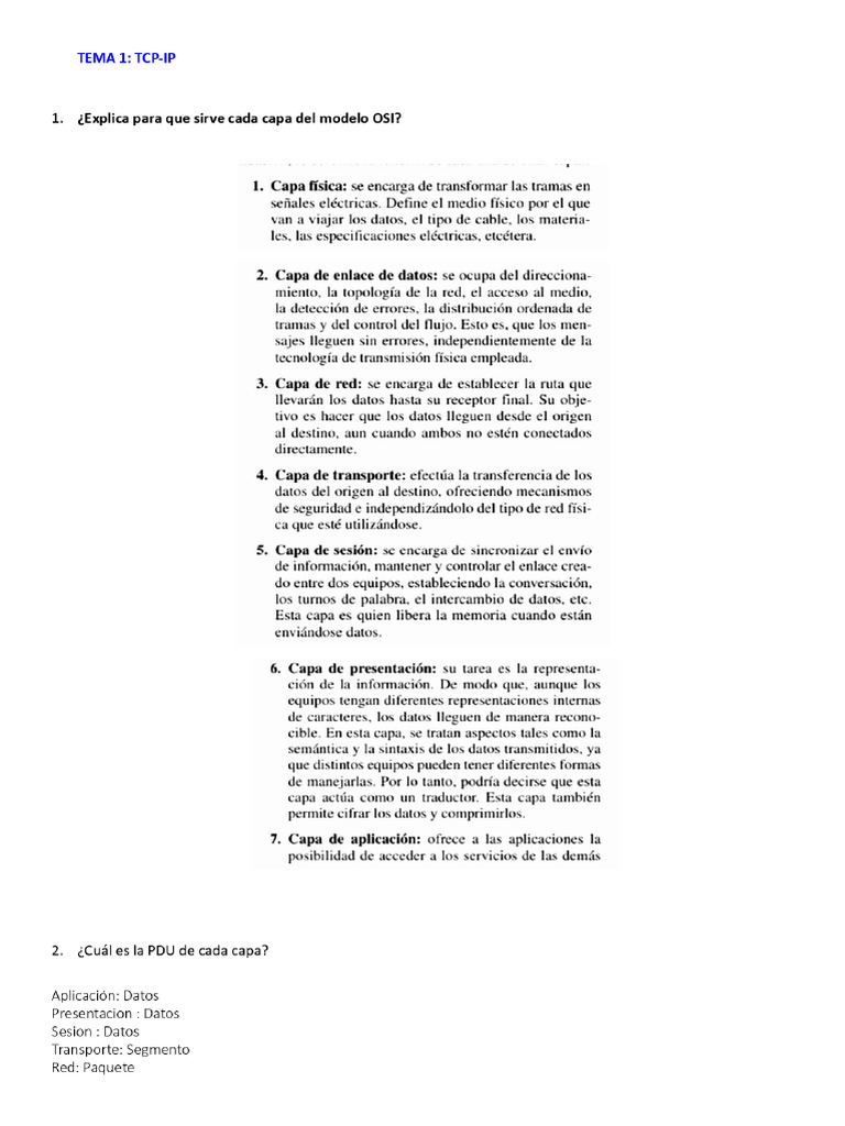 Posible Ex - CI - Ord | PDF | Dirección IP | Modelo osi