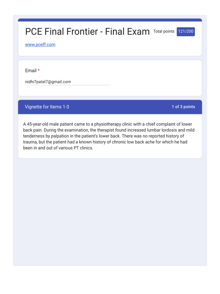 PCE Final Frontier - Final Exam | PDF | Brainstem | Myofascial Trigger Point