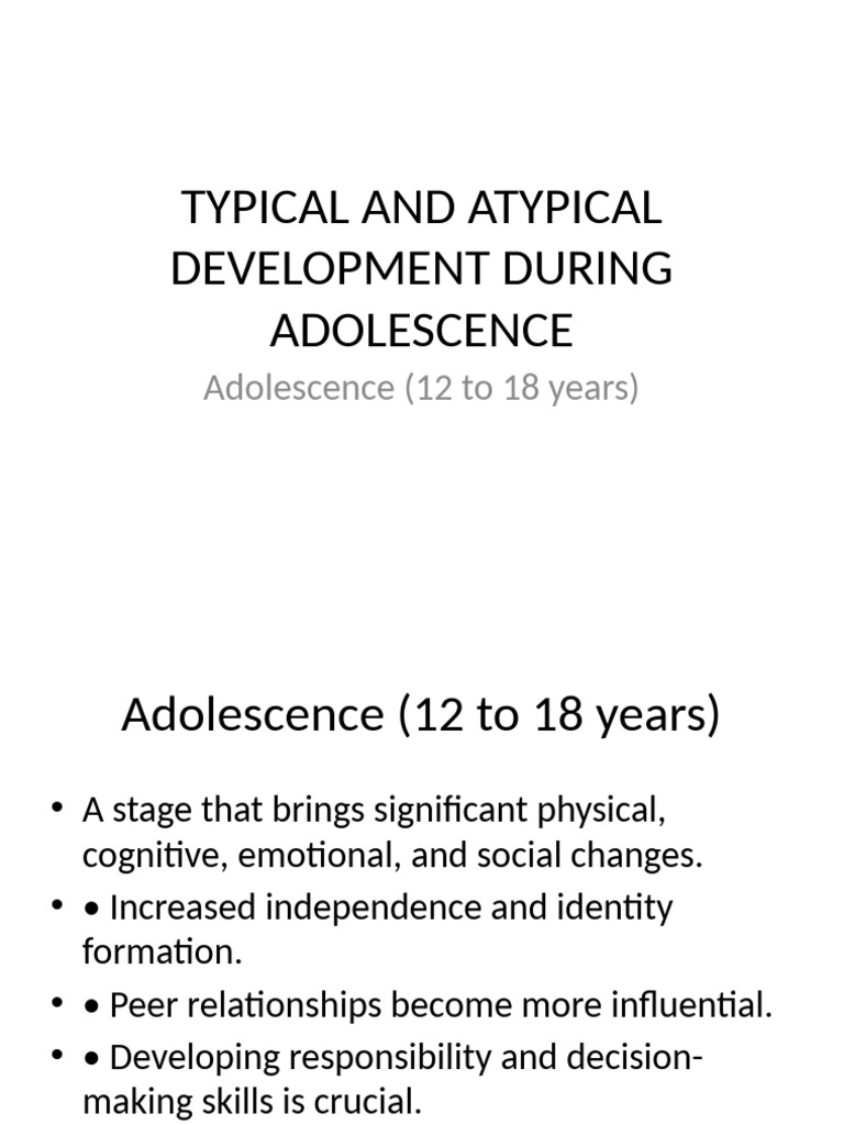 Adolescence Typical Atypical Development-1 | PDF