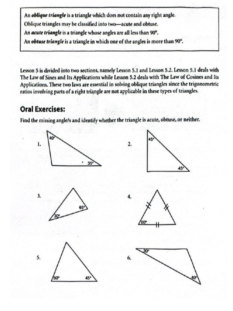 Oblique Law of Sines and Cosines 3 | PDF