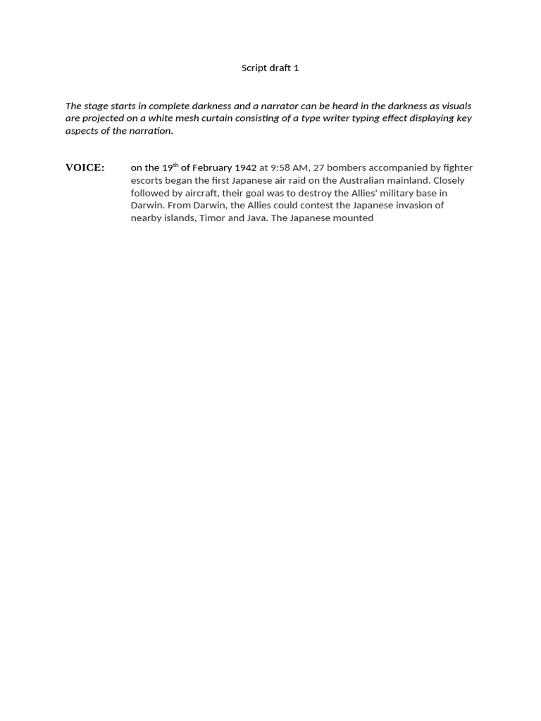 Script Draft 1 | PDF