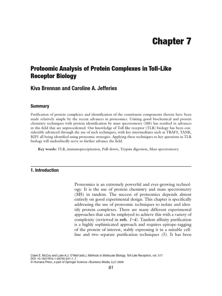 Proteomic Analysis of Protein Complexes | PDF | Gel Electrophoresis | Proteins