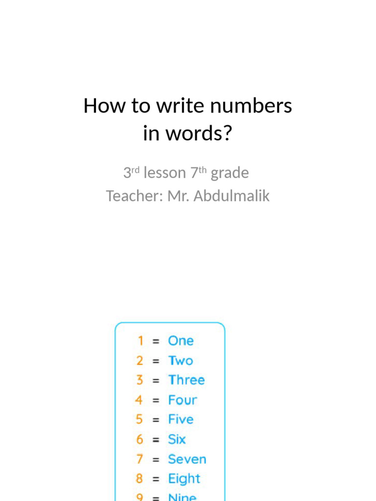 Lesson 3 Math Numbers Words Homework | PDF