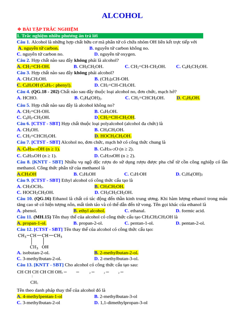 Alcohol | PDF