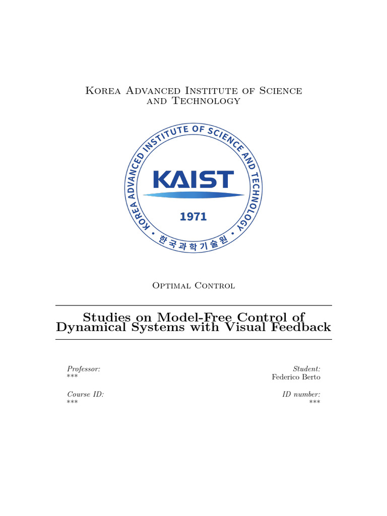 Studies On Model Free Control of Dynamical Systems | PDF | Applied ...