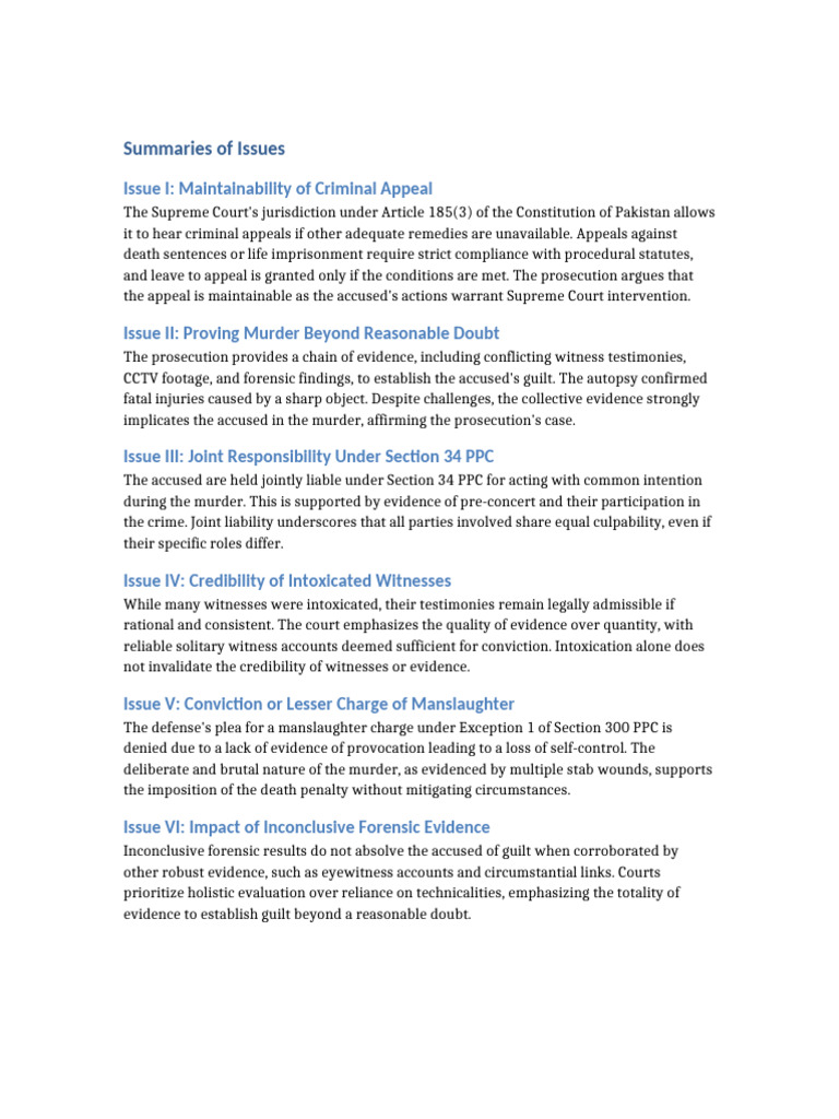 Issue Summaries | PDF