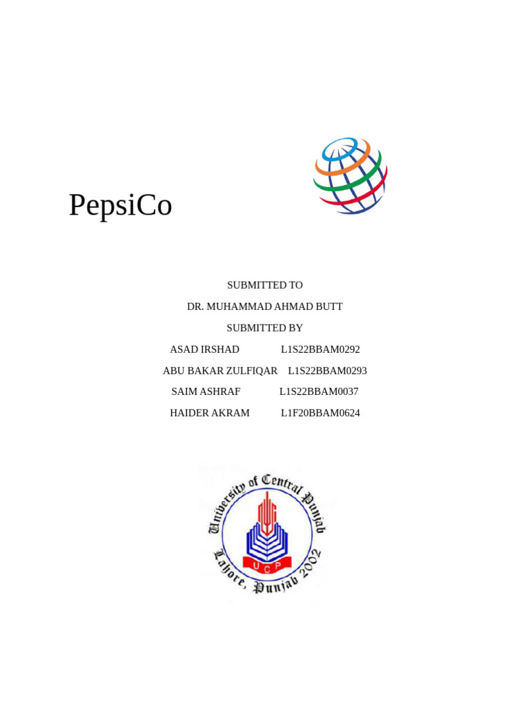 PepsiCo Title Page-1 | PDF