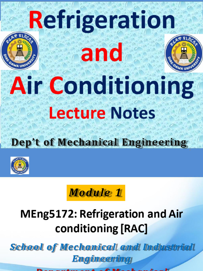 RAC handout | PDF | Refrigeration | Heat