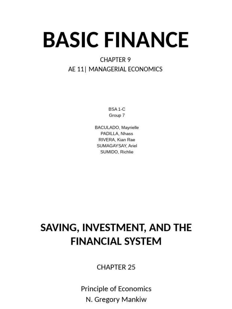 Chapter 9 Basic Finance | PDF | Investing | Financial Risk