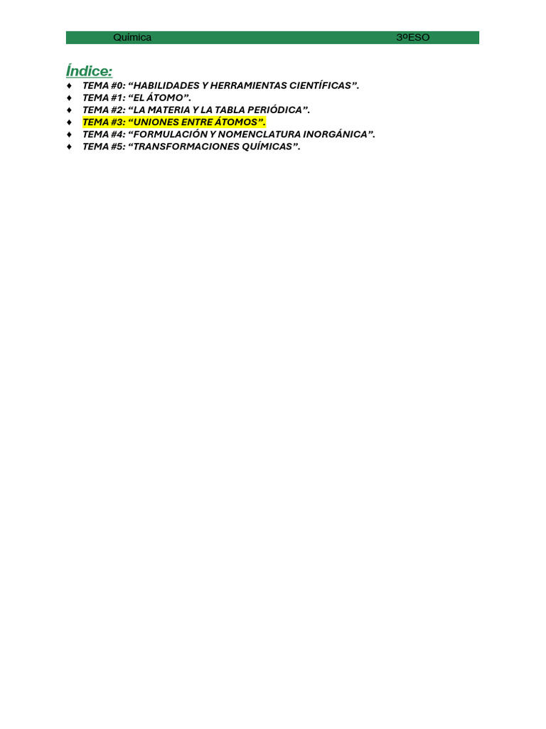 Uniones Atómicas en Química 3º ESO | PDF | Enlace químico | Moléculas