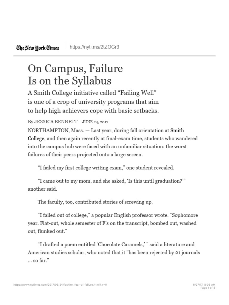 Embracing Failure in College Life | PDF | Psychology