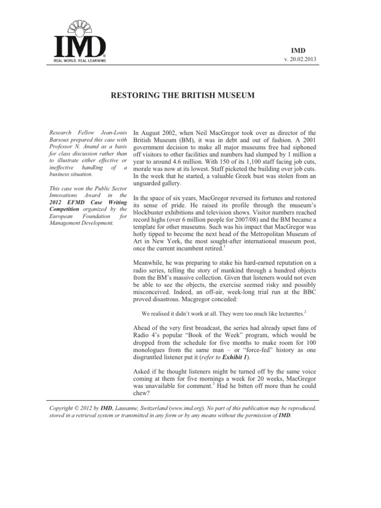 Reviving the British Museum's Legacy | PDF | Museum | Curator