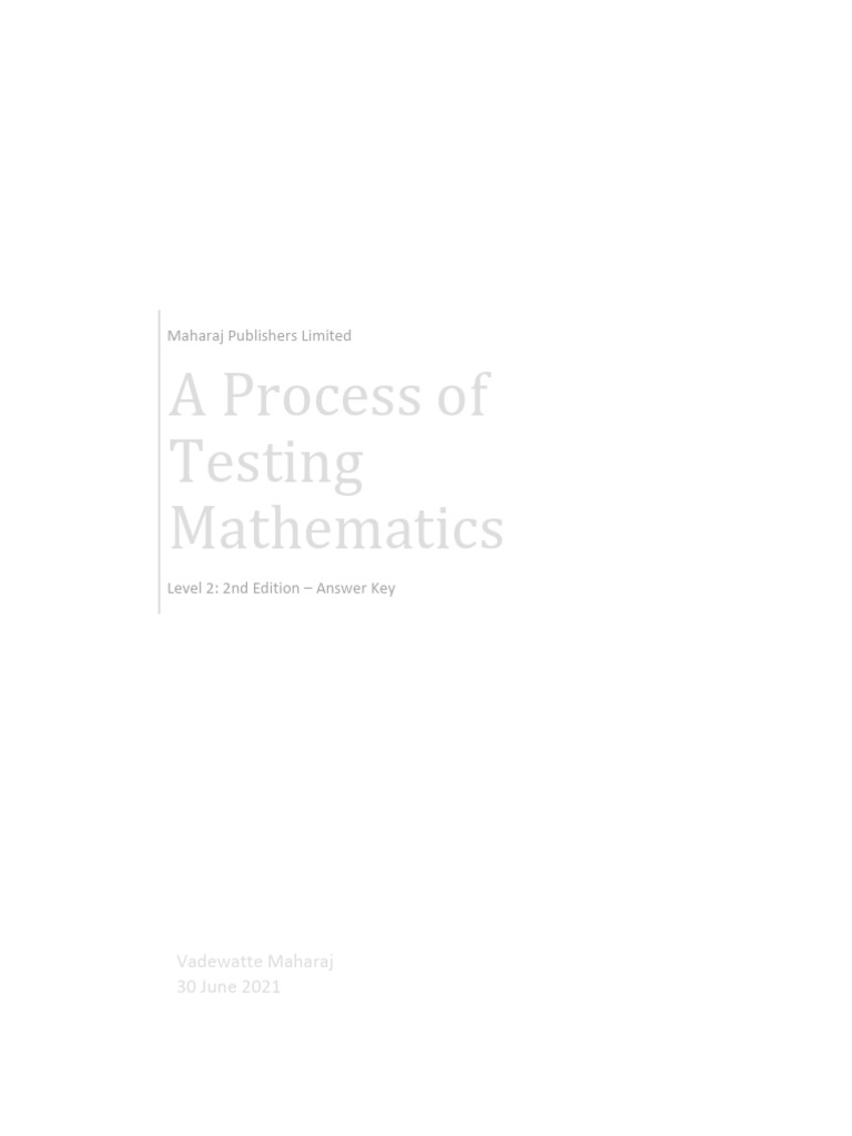 Mathematics Level 2 Answer Key | PDF | Elementary Geometry | Polytopes