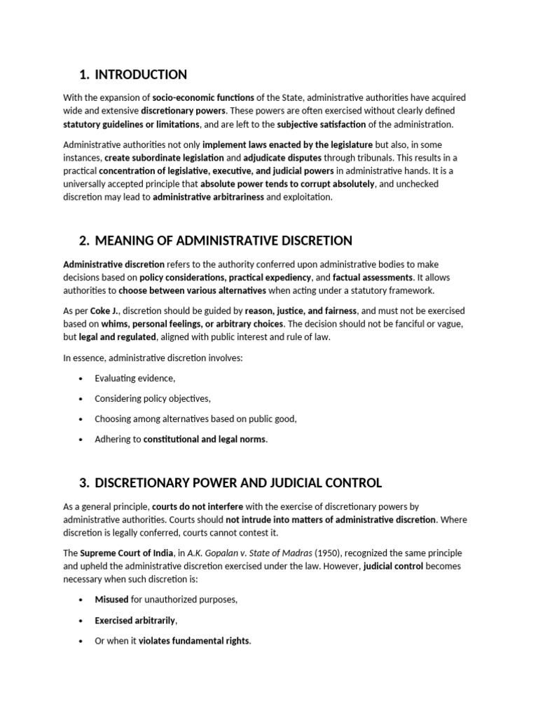 Administrative Discretion | PDF | Judicial Review | Rule Of Law