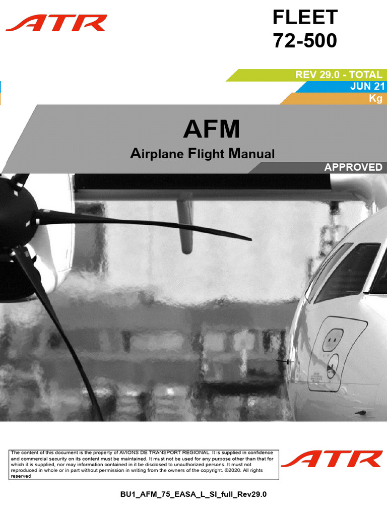 Atr Bu1 Afm 75 Easa L Si Full Rev290 | PDF | Flap (Aeronautics ...