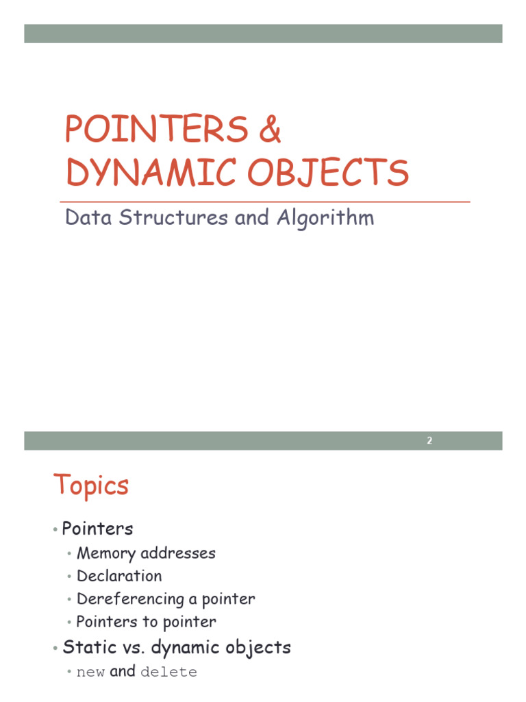 DSA-Class 05-Pointers | PDF | Pointer (Computer Programming) | Integer (Computer Science)