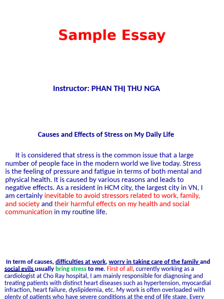 Cause - Effect Sample Essay | PDF | Stress (Biology) | Psychology