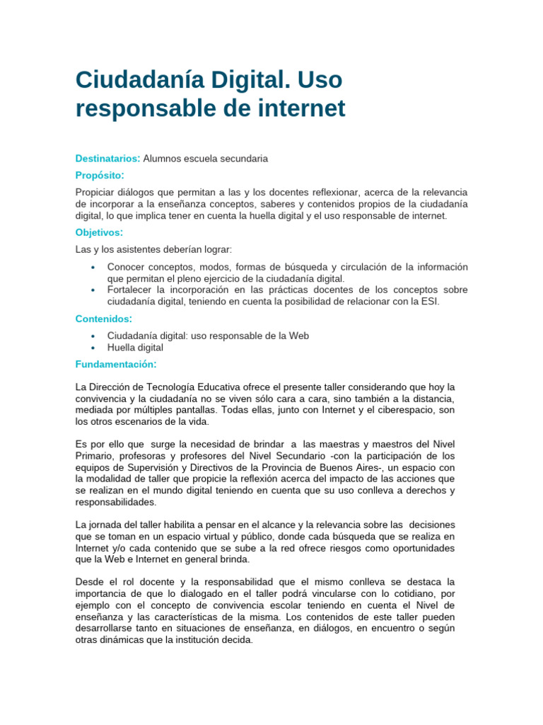 Ciudadanía Digital | PDF | Enseñando | Internet