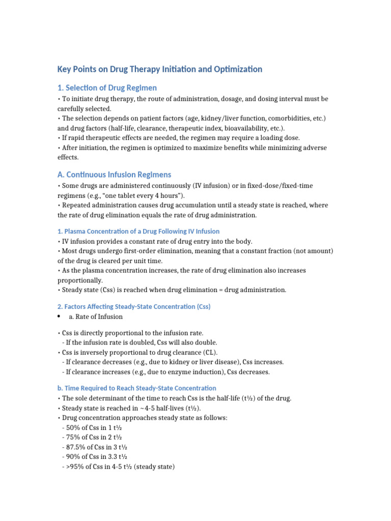 Drug Therapy Detailed | PDF | Pharmacokinetics | Bioavailability