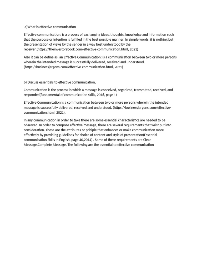 Essentials of Effective Communication | PDF