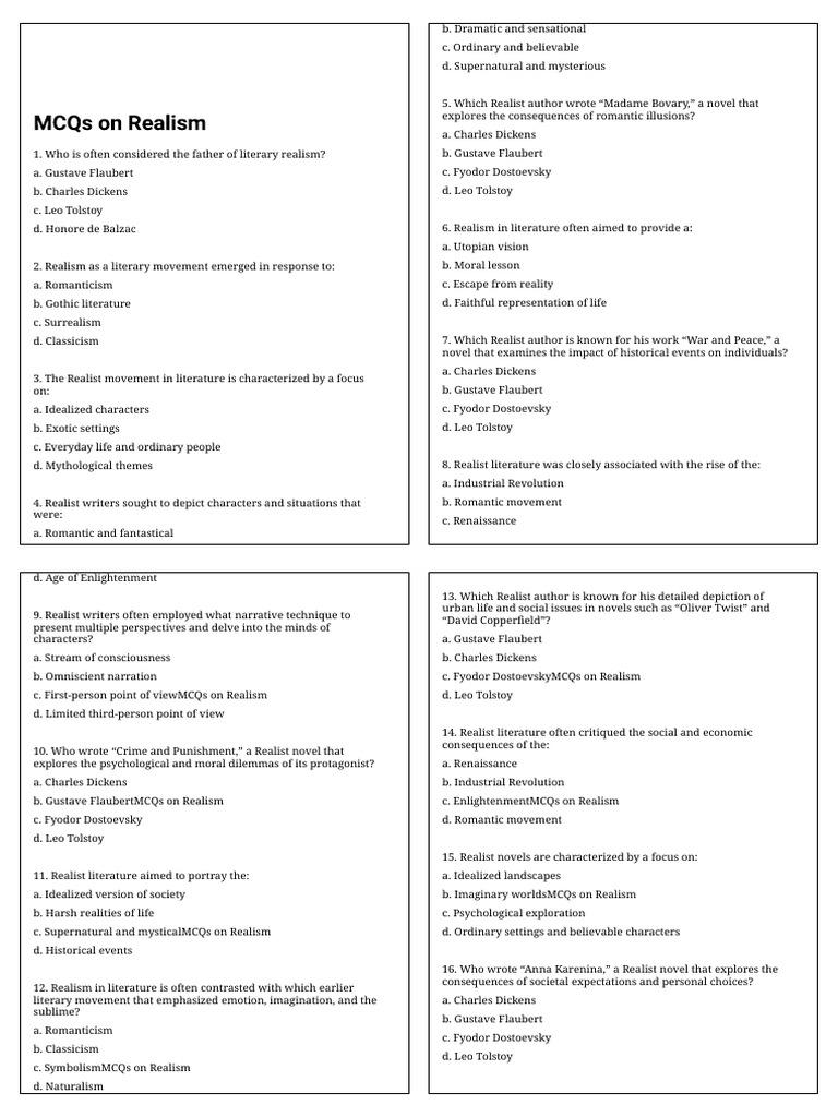 Realism | PDF | Literary Realism | Realism (Arts)