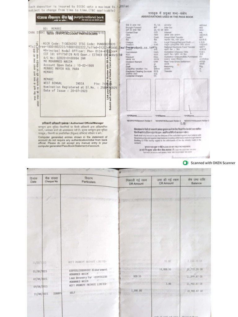 Mohammad Nasim Bank Statement | PDF
