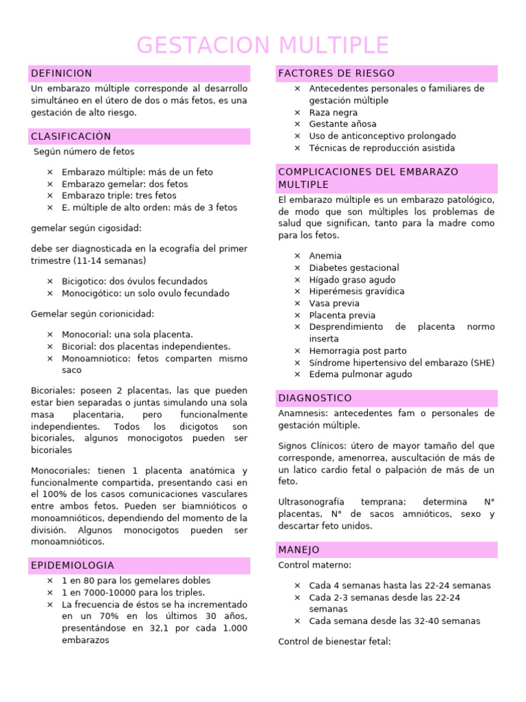 Clase 2 Gestacion Multiple | PDF | El embarazo | Feto