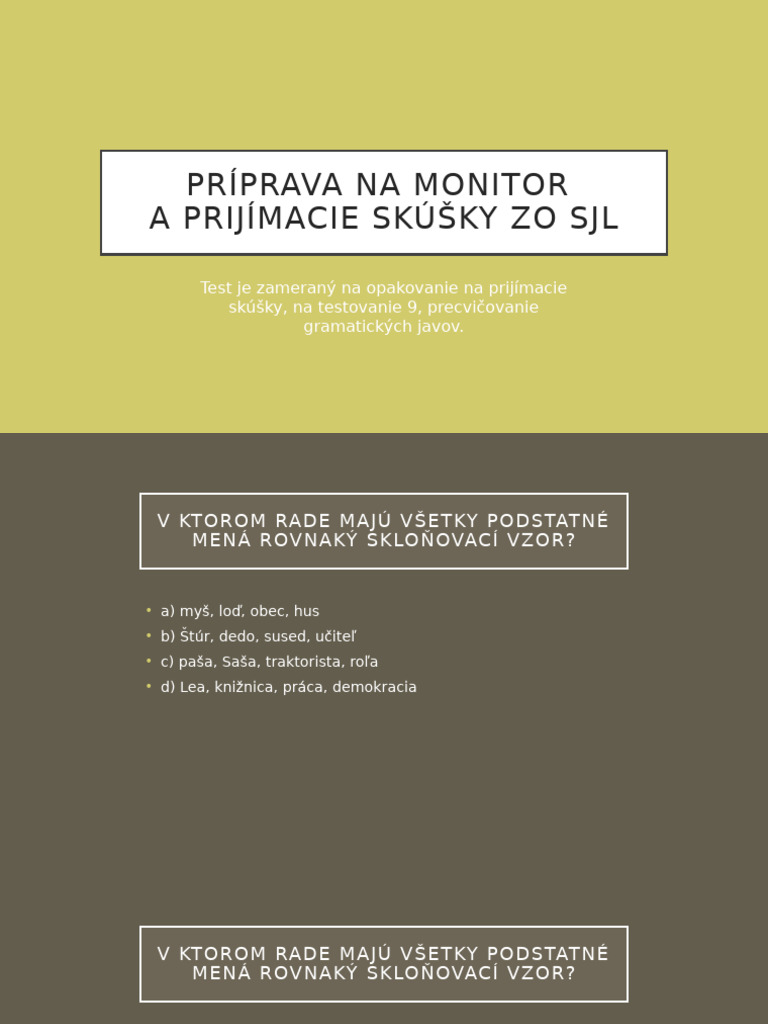 Príprava Na Prijímacie Skúšky A Monitor S Riešením | PDF