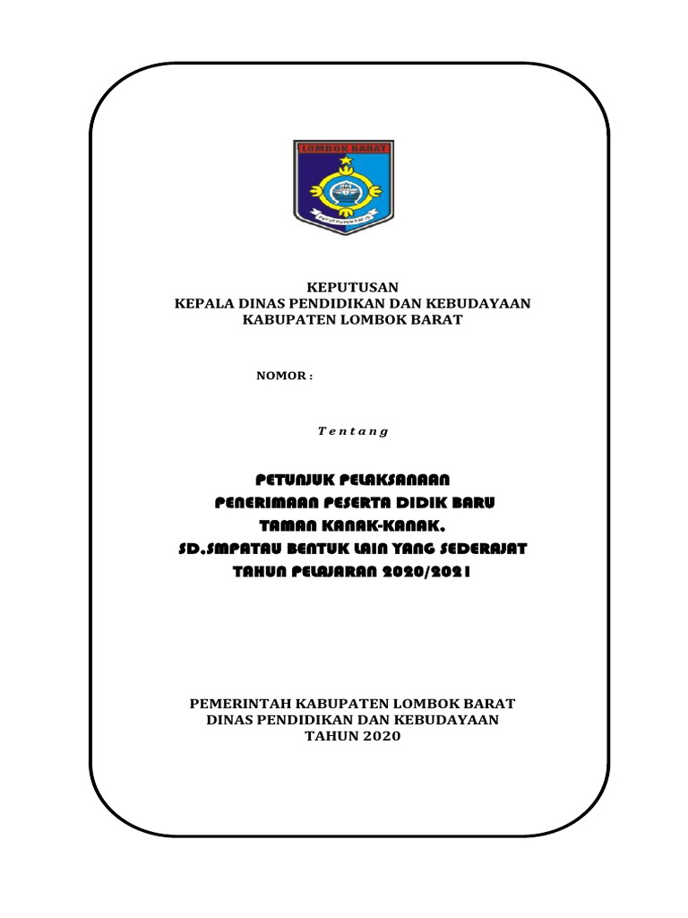 Juknis PPDB 2020-2021 LOBAR - FINAL Ttd-Dikonversi | PDF