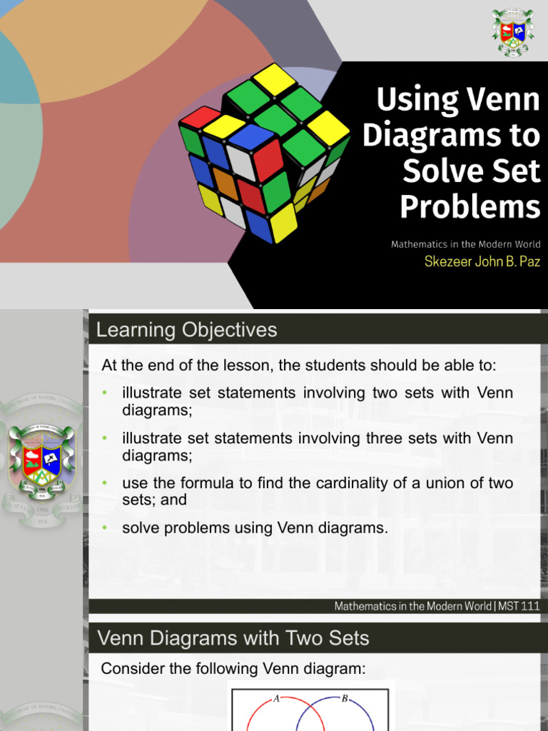 2.3 Using Venn Diagram to Solve Set Problems Handout | PDF | Crimes ...