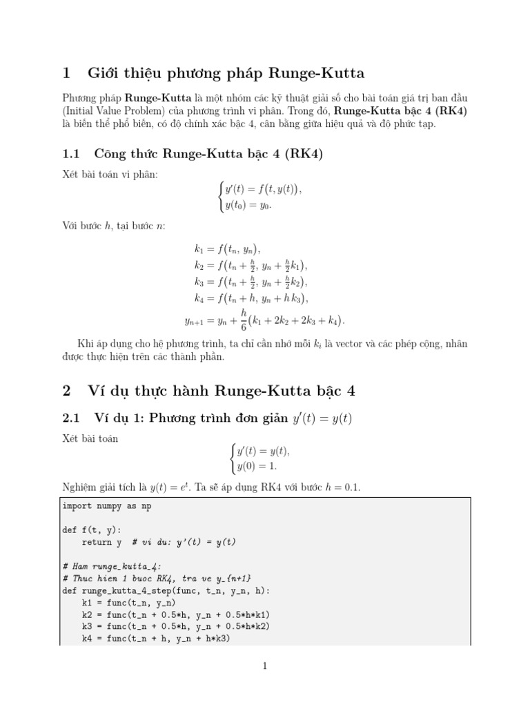 Runga-Kutta Và Gói ODEint | PDF