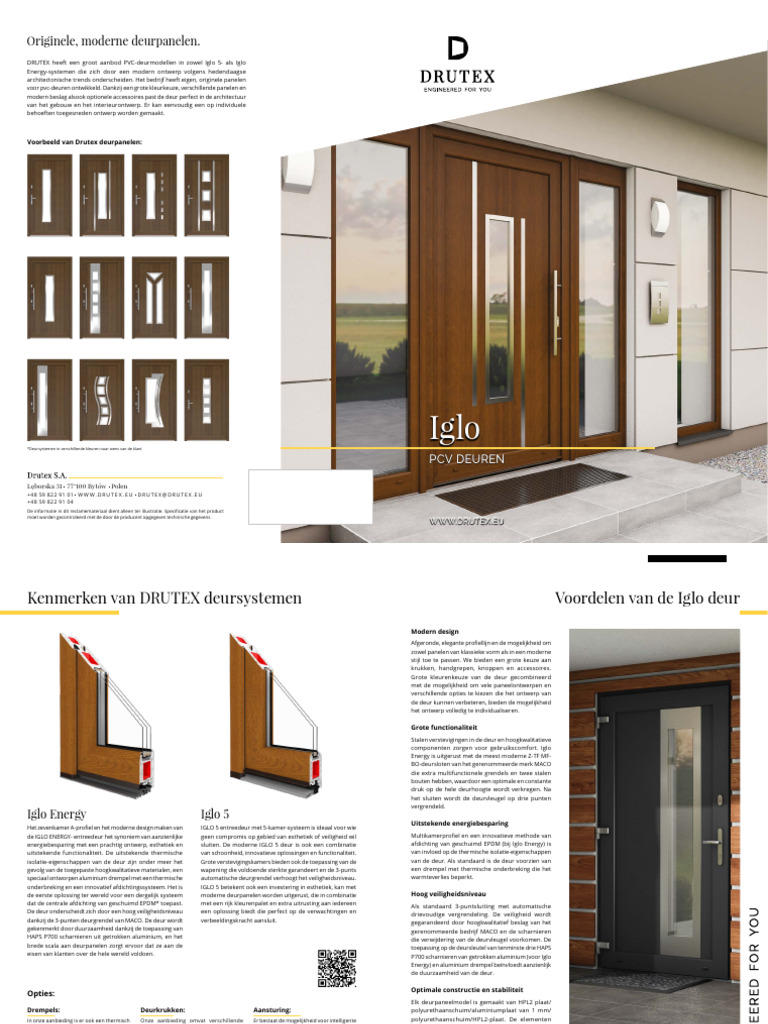 Drutex Folder Deuren PVC - Nederlands | PDF