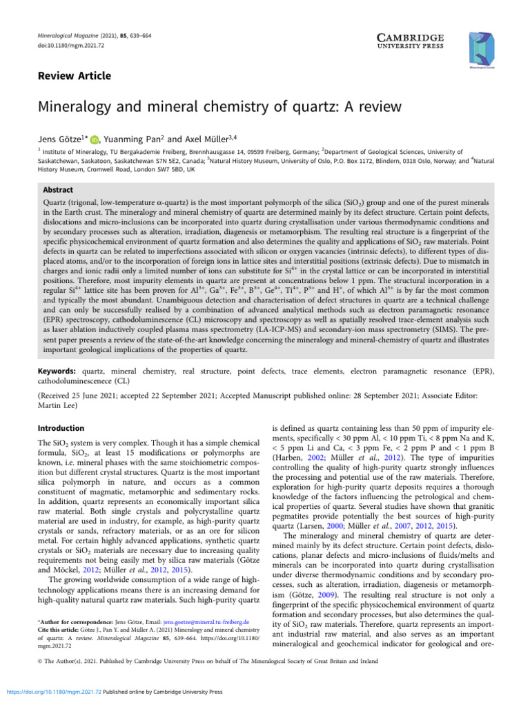 Quartz | PDF | Minerals | Quartz