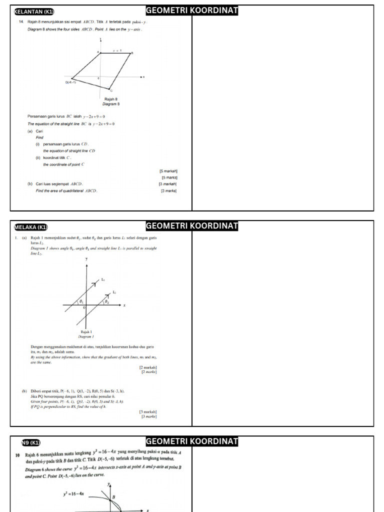 F4C7 Coordinate Geometry Revision | PDF