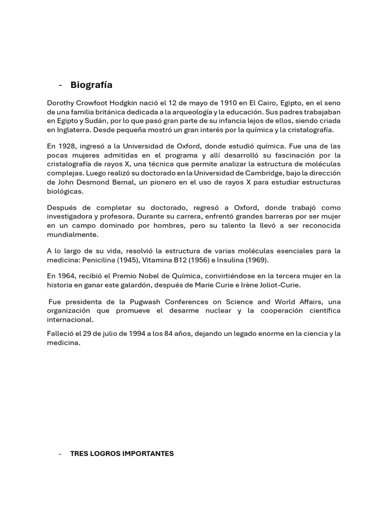 Dorothy Crowfoot Hodgkin | PDF | Vitamina B12