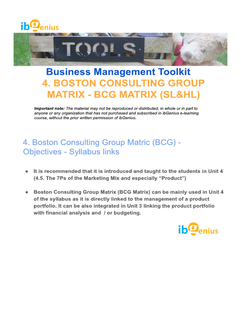 4 - Boston Consulting Group Matrix | PDF