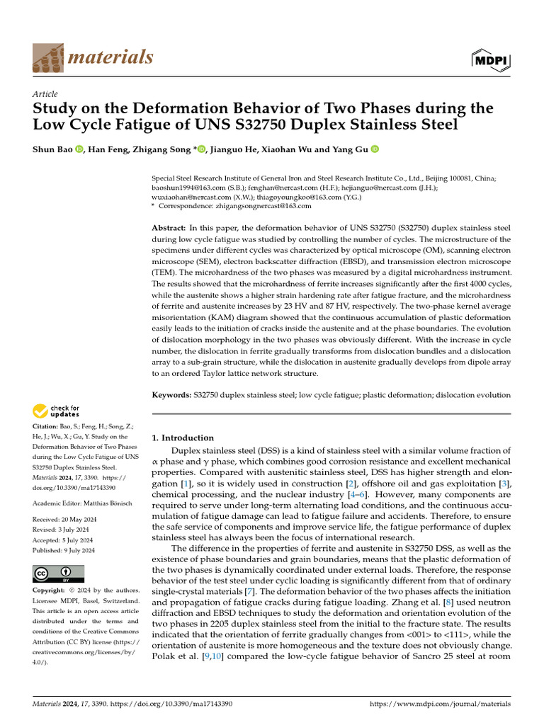 Mendeley Study on the Deformation Behavior of Two Phases Du | PDF ...