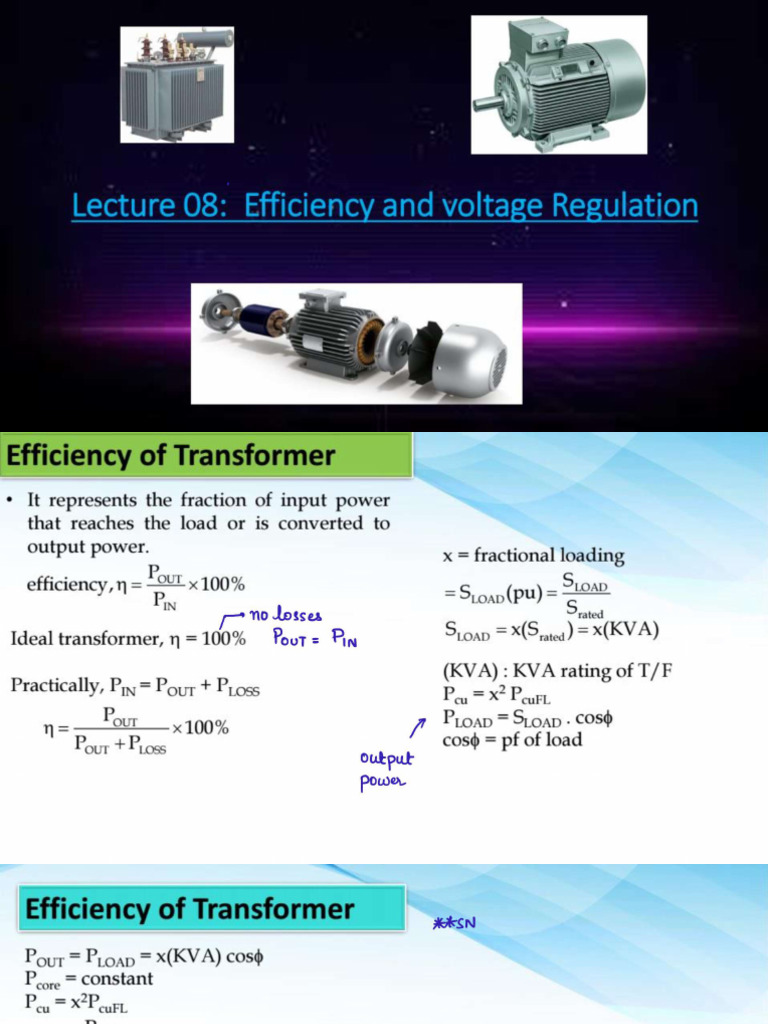 ImTgArtist Lecture 08 Efficiency and Voltage Regulation | PDF