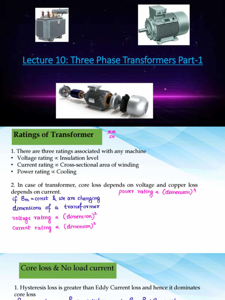 ImTgArtist Lecture 10 Three Phase Transformers Part 01 | PDF