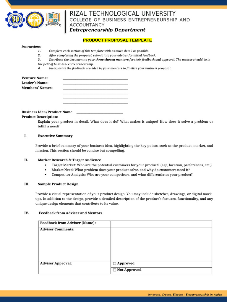 Product Proposal Template | PDF