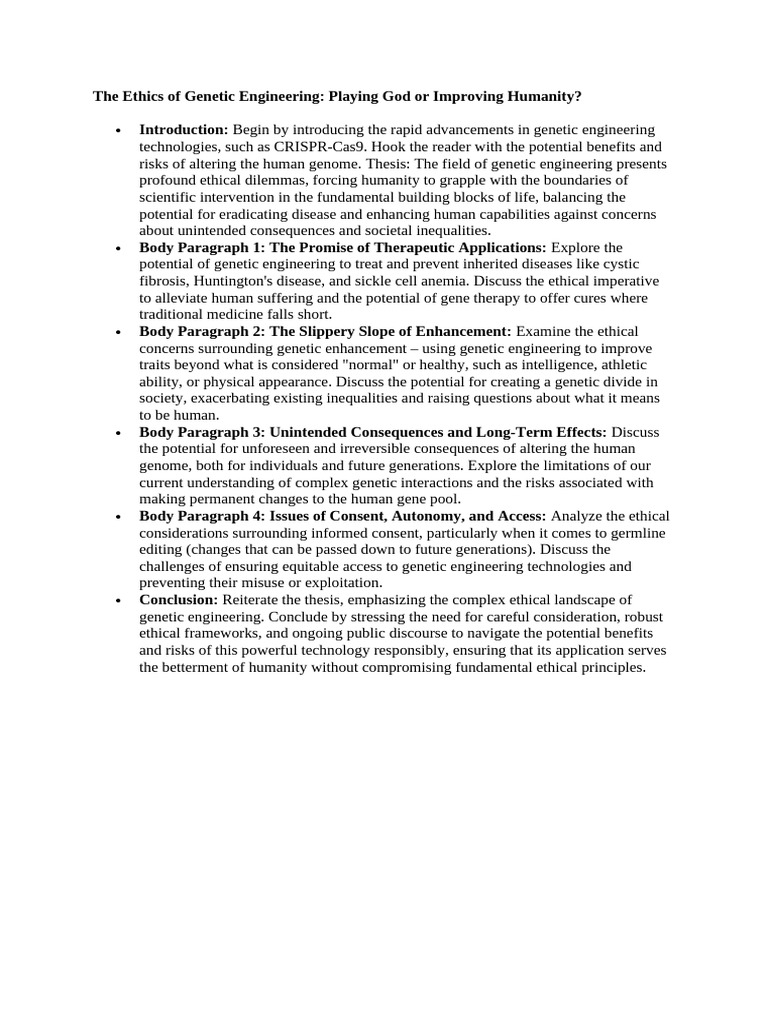 The Ethics of Genetic Engineering | PDF | Health Sciences | Biology